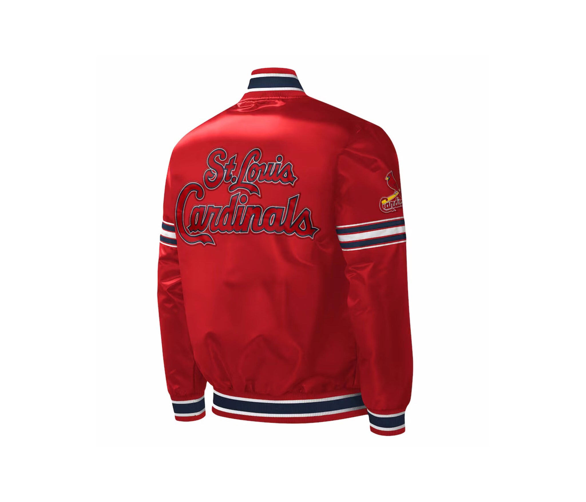 Custom Lightweight Red Varsity Satin Jacket With Chenille Patch