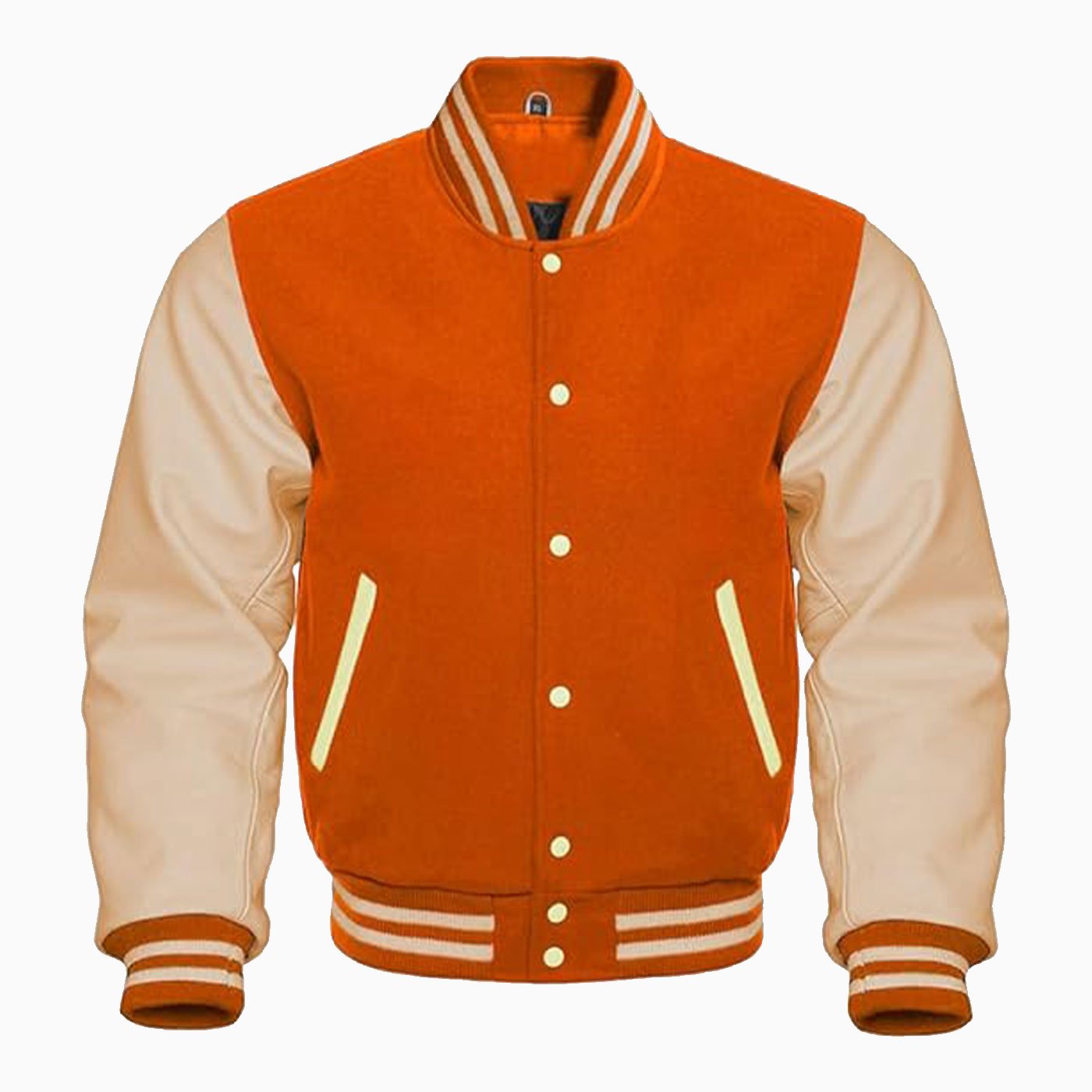 Custom Letterman Base Ball Varsity Jacket College Retro Orange Wool ...