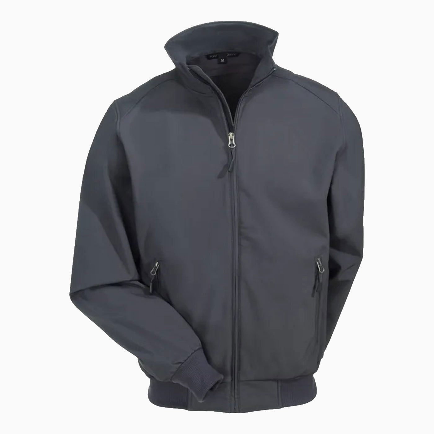 Custom Men's J337 BGY Water-Resistant Battleship Grey Soft Shell Bomber ...