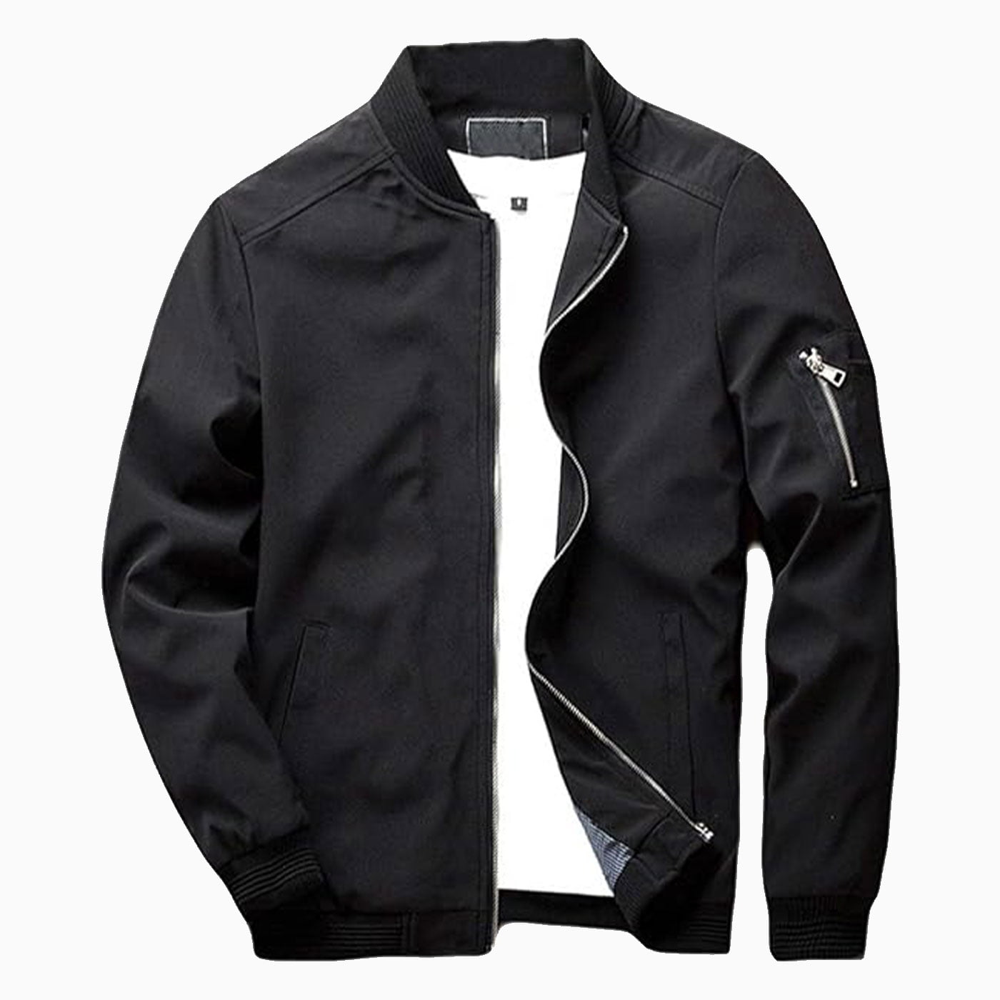 Custom Men's Slim Fit Lightweight Softshell Flight Bomber Jacket Coat ...