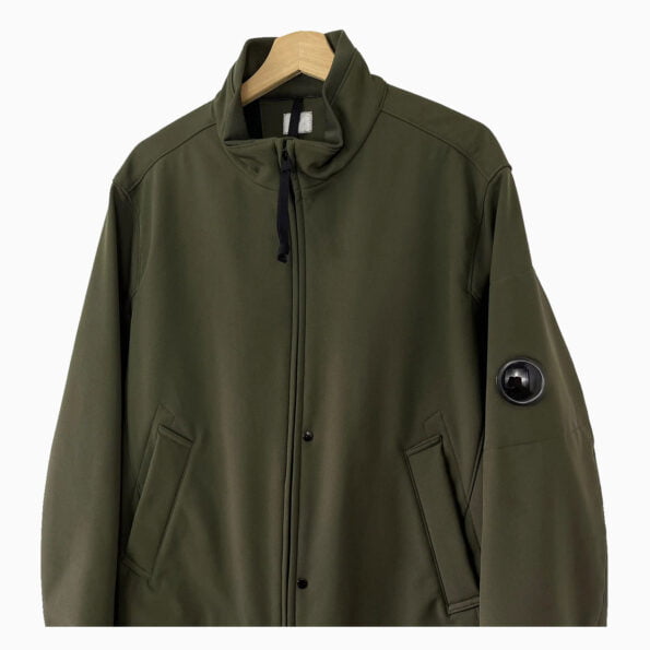 Custom Olive Green Soft Shell Lens Bomber Jacket | Wholesale